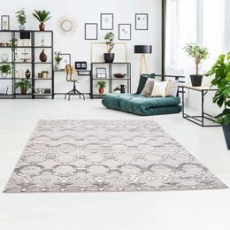 Teppich Carpet City "Platin 7885" Gr. 3, grau, B:120cm H:11mm L:170cm, Kunstfaser, Teppiche, Teppich, Kurzflor, Marokkanisch, Gl&auml;nzend durch Polyester