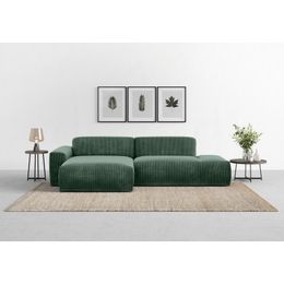 Ecksofa Trendmanufaktur "Braga, mit hochwertigem Kaltschaum, L-Form, in Cord erh&auml;ltlich", gr&uuml;n (winter moss), B:275cm H:72cm T:160cm, 88% Polyester, 12% Polyacryl, Sofas, Ecksofa, modernes Sofa, Couch mit hohem Sitzkomfort, 275/72/160 cm (B/H/T)