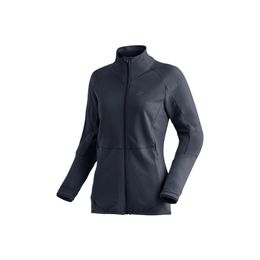 Fleecejacke Maier Sports "Sinaia W", Damen, Gr. 50, blau (dunkelblau), 100% Polyester, hoch geschlossener Ausschnitt, Jacken Fleecejacke, Damen Midlayer, atmungsaktiv schnelltrocknend, Full-Zip, Regular Fit