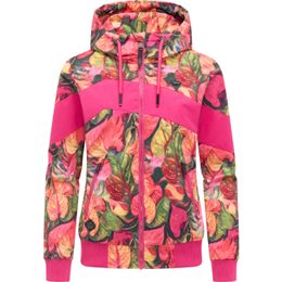 Outdoorjacke Ragwear "&Uuml;bergangsjacke Nuggie Block Flower", Damen, Gr. XL, bunt (multi combo26), Obermaterial: 100% Polyester PES. Obermaterial: Futter: 100% Polyester PES., gerade, eng Rippstrickb&uuml;ndchen, Jacken Outdoorjacke, modische Damen Freizeitjacke mit floralem Print