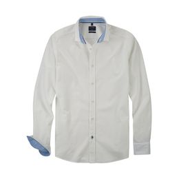 Langarmhemd OLYMP "Hemd Casual", Herren, Gr. 3XL, N-Gr, wei&szlig;, Web, Obermaterial: 100% Baumwolle, regular fit, Manschette, Hemden Langarmhemd, mit feiner Struktur