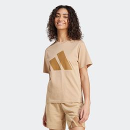 T-Shirt adidas Sportswear "W BL SJ T", Damen, Gr. XS, braun (warm sandstone, braun desert), Obermaterial: 100% Baumwolle, Rundhals, Shirts T-Shirt, sportlicher Stil, Rundhalsausschnitt, aus Baumwolljersey