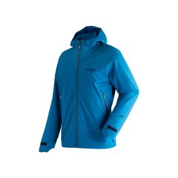 Outdoorjacke Maier Sports "Solo Tipo M", Herren, Gr. 62, blau (mostly mid blau), 100% Polyester (recycled), Rundhals, Jacken Outdoorjacke, Herren Jacke, atmungsaktiv wasserdicht, Regenjacke mit Kapuze