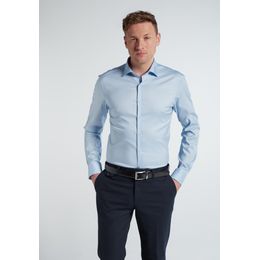 Langarmhemd Eterna "SLIM FIT", Herren, Gr. 42, Extra verl&auml;ngerter Arm, hellblau, Twill, 4% Elasthan, 26% Polyamid, 70% Lyocell, schmal, Manschette, Hemden Langarmhemd, EASY IRON (b&uuml;gelleicht)