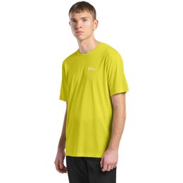 T-Shirt Jack Wolfskin "VONNAN S/S T M", Herren, Gr. S (48), gr&uuml;n (chartreuse), Obermaterial: 100% POLYESTER, Shirts T-Shirt