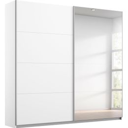 Schwebet&uuml;renschrank OTTO HOME "Kleiderschrank Schrank Garderobe Schlafzimmerschrank THANOS", wei&szlig; (alpinwei&szlig; mit spiegel), B:181cm H:210cm T:62cm, Holzwerkstoff, Schr&auml;nke, Schwebet&uuml;renschrank, Optional mit Spiegel, Metall-Griffleisten alufarben MADE IN GERMANY