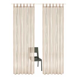 Gardine OTTO HOME "Dimona" Gr. 4, grau (taupe), B:140cm H:245cm, Voile, Polyester, Gardinen, Gardine, 2er-Set, Voile, Polyester, Wellen
