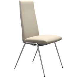 Polsterstuhl stressless "Laurel", beige (cream batick, chrom matt), B:57cm H:105cm T:60cm, Leder BATICK: BATICK ist ein leicht korrigiertes, durchgef&auml;rbtes und genarbtes M&ouml;belleder, bei dem die meisten Unebenheiten und Spuren in der Regel entfernt wurden., St&uuml;hle, Polsterstuhl, High Back, Gr&ouml;&szlig;e M, mit Beinen aus Stahl in Chrom matt