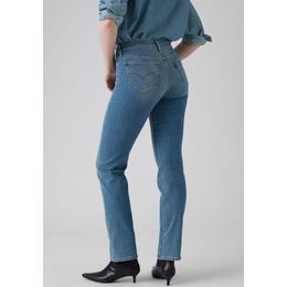 Levi's Gerade Jeans LEVI'S "314 Shaping Straight", Damen, Gr. 33, L&auml;nge 32, eternal indigo mid, Denim/Jeans, Obermaterial: 80% Baumwolle, 19% Polyester, 1% Elasthan, gerade lang, Jeans Gerade Jeans, mit Stretch, Topseller
