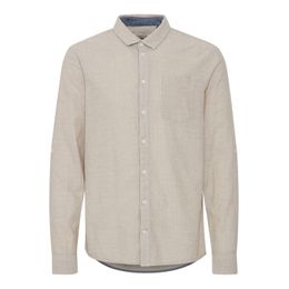 Langarmhemd Blend "Langarmhemd BHShirt", Herren, Gr. M, N-Gr, beige (crockery), Obermaterial: 55% Baumwolle CO. 45% Leinen LI., Hemden Langarmhemd