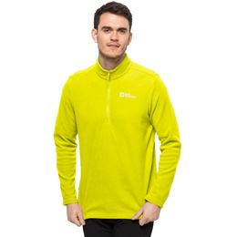 Fleecepullover Jack Wolfskin "TAUNUS HZ M", Herren, Gr. M, gelb (firefly), Fleece, Obermaterial: 100% Polyester, regular fit h&uuml;ftbedeckend, Rundhals, Sweatshirts Fleecepullover, f&uuml;r Wandern und Trekking, mit Stehkragen, mit halbem Rei&szlig;verschluss