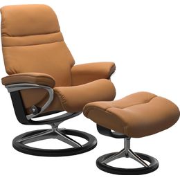 Relaxsessel stressless "Sunrise", braun (new caramel), B:92cm H:105cm T:80cm, Leder BATICK: BATICK ist ein leicht korrigiertes, durchgef&auml;rbtes und genarbtes M&ouml;belleder, bei dem die meisten Unebenheiten und Spuren in der Regel entfernt wurden.;Leder PALOMA: PALOMA ist ein durchgef&auml;rbtes Semianilin-M&ouml;belleder mit nat&uuml;rlicher Narbung.;ROHLEDER Stoff Q2 FARON: Ein fester zuverl&auml;ssiger Boucl&eacute; mit einem