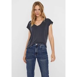 V&eacute;ro Moda V-Shirt VERO MODA "VMFILLI SS V-NECK TEE GA NOOS", Damen, Gr. XS, ombre blau, Jersey, Obermaterial: 70% Modal (TENCEL&trade;), 30% Polyester, unifarben, relaxed fit normal, V-Ausschnitt, Shirts V-Shirt, Materialmix, relaxed fit
