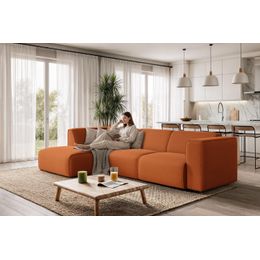 Ecksofa OTTO HOME "Merid L-Form, B: 295 cm - OTTO. Verl&auml;ssliche Qualit&auml;t.", orange (terra), B:295cm H:70cm T:162cm, Struktur fein (100% Polyester);Samtoptik (100% Polyester);Samtcord (92% Polyester, 8% Polyamid), Sofas, Ecksofa, jederzeit durch Module erweiterbar