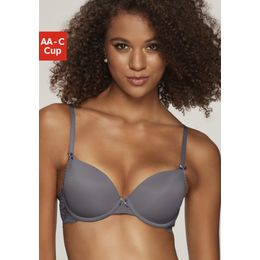 Schalen-BH Nuance, Damen, Gr. 70, Cup C, grau, Spitze, Obermaterial: 85% Polyamid, 15% Elasthan, BHs Schalen-BH, im R&uuml;cken aus Spitze, Cups aus Microtouch, Dessous
