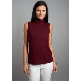 Tanktop Seidel Moden, Damen, Gr. 52, rot (bordeaux,48), Jersey, Obermaterial: 95% Viskose, 5% Elasthan, unifarben, figurumspielend h&uuml;ftbedeckend, Rundhals, Tops Tanktop, MADE IN GERMANY
