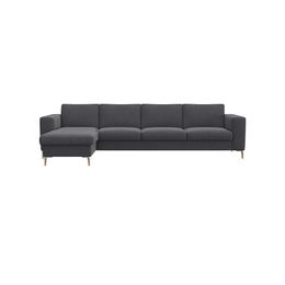 Ecksofa FLEXLUX "Fiore, super bequem durch hochwertigen Sitzaufbau mit Kaltschaum", grau (dervit grau), B:295cm H:85cm T:159cm, 100% Polyester, Sofas, Ecksofa, breite Armlehnen, F&uuml;&szlig;e Alu+ Eiche, L-Form