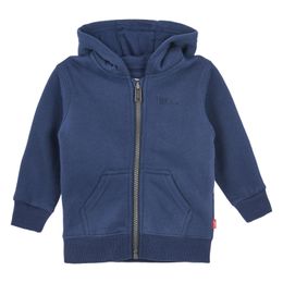 Kapuzensweatjacke LEVI'S KIDS "LVB POSTER LOGO FULL ZIP HOODI", Jungen, Gr. 6M68, naval academy, Sweatware, Obermaterial: 60% Baumwolle, 40% Polyester, unifarben, Basic, regular fit normal, ohne Ausschnitt, Rippb&uuml;ndchen, Sweatjacken Kapuzensweatjacke, mit Logo Stickerei for BOYS
