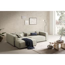 Ecksofa "PIARA XXL, Big-Sofa, Cord, Leinenoptik o. Strukturstoff, L-Form", gr&uuml;n (hellgr&uuml;n), B:288cm H:66cm T:198cm, 100% Polyester, LeGer Home by Lena Gercke, Sofas, Ecksofa, wahlweise Ottomane rechts/links, Kedernaht, extra tiefe Sitzfl&auml;che