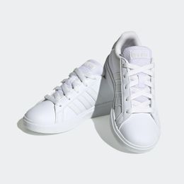 Sneaker adidas Sportswear "GRAND COURT LIFESTYLE TENNIS LACE-UP", Kinder, Gr. 32, wei&szlig; (cloud wei&szlig;, cloud wei&szlig;, grau one), Synthetik, Textil, Schuhe Sneaker, Design auf den Spuren des adidas Superstar, f&uuml;r Kinder & Jugendliche