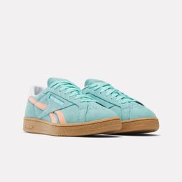 Sneaker Reebok CLASSIC "CLUB C GROUNDS UK", Damen, Gr. 45,5, aiaqua, sunkissedorange, gum, Leder, Synthetik, Schuhe Sneaker