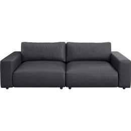 Big-Sofa Musterring "LUCIA", braun (mocca puro), B:252cm H:81cm T:124cm, Flachgewebe FLORIS (100% Polyester);Flachgewebe VALMONT (60% Baumwolle/ 40% Leinen);Microfaser CRONA (100% Polyester), Sofas, Big-Sofa, in vielen Qualit&auml;ten und 4 unterschiedlichen N&auml;hten, 2,5-Sitzer