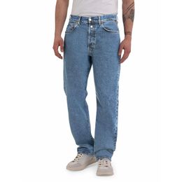 Straight-Jeans Replay "M9Z1 9Zero1 90&acute;s Straight Fit", Herren, Gr. 33, L&auml;nge 32, medium blau 53d, Denim/Jeans, Obermaterial: 99% Baumwolle, 1% Elasthan, loose fit lang, Jeans Straight-Jeans, mit Washed-Look