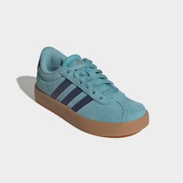 Sneaker adidas Sportswear "VL COURT 3.0", M&auml;dchen, Gr. 33, mint ton, preloved ink, silber metallic, Leder, Synthetik, Schuhe Sneaker, inspiriert vom Design des adidas samba, f&uuml;r Kinder & Jugendliche