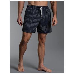 Shorts TRIGEMA "TRIGEMA Bade-/Freizeitshorts mit Druckmotiv", Damen, Gr. 4XL, US-Gr&ouml;&szlig;en, navy, bunt, Web, 50% Baumwolle, 50% Polyamid, Hosen Shorts