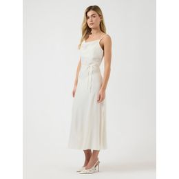 Spaghettikleid Y.A.S "YASTHEA STRAP LONG DRESS S. NOOS", Damen, Gr. 40, N-Gr, gardenia, Web, Obermaterial: 97% Polyester, 3% Elasthan, unifarben, wadenlang, Wasserfallausschnitt, Kleider Spaghettikleid, Sommerkleid