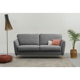 2-Sitzer Home Affaire "MARSEILLE Kompaktsofa 170 cm, Cord, Flachgewebe, Struktur, Webstoff", grau (dunkelgrau), B:170cm H:88cm T:90cm, 100% Polyester, Sofas, 2-Sitzer, Massivholzbeine Eiche, Landhausstil, Wellenunterfederung