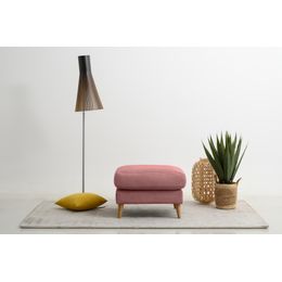 Polsterhocker Home Affaire "MARSEILLE", rosa (blush), B:70cm H:47cm T:70cm, 100% Polyester, Hocker, Polsterhocker, Massivholzbeine Eiche, Landhausstil, Wellenunterfederung