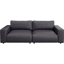 Big-Sofa Musterring "LUCIA", braun (braun bax), B:252cm H:81cm T:124cm, Flachgewebe FLORIS (100% Polyester);Flachgewebe VALMONT (60% Baumwolle/ 40% Leinen);Microfaser CRONA (100% Polyester), Sofas, Big-Sofa, in vielen Qualit&auml;ten und 4 unterschiedlichen N&auml;hten, 2,5-Sitzer