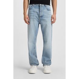 Loose-fit-Jeans HUGO BLUE "Nate", Herren, Gr. 36, L&auml;nge 32, blau (turquoise, aqua448), Denim/Jeans, Obermaterial: 100% Baumwolle, unifarben, loose fit lang, Jeans Loose-fit-Jeans, in heller Waschung