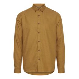 !Solid Langarmhemd SOLID "Langarmhemd SDPepe", Herren, Gr. M, N-Gr, braun (cinnamon melange), Obermaterial: 60% Baumwolle CO. 40% Polyester PES., Hemden Langarmhemd