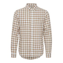 Langarmhemd Casual Friday "Langarmhemd CFAnton", Herren, Gr. XXL, N-Gr, beige (ecru), Obermaterial: 55% Leinen LI. 45% Baumwolle CO., Hemden Langarmhemd