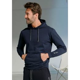 Hoodie BENCH. LOUNGEWEAR, Herren, Gr. 48/50 (M), blau (navy), Sweatware, Obermaterial: 60% Baumwolle, 40% Polyester, unifarben, Basic, bequem h&uuml;ftbedeckend, Rundhals, Rippb&uuml;ndchen, Sweatshirts Hoodie, Langarm, Sweatshirt mit Rundhals und Kapuze, Baumwollmischung