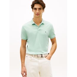 Poloshirt Tommy Hilfiger "LIQUID COTTON REGULAR SEASONAL", Herren, Gr. M, crushed mint, Jersey, Obermaterial: 100% Baumwolle, normal h&uuml;ftlang, Rippb&uuml;ndchen, Shirts Poloshirt, mit Logostickerei