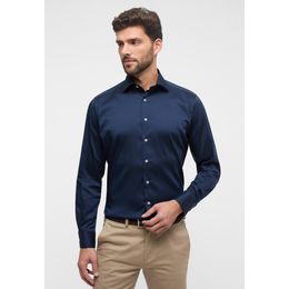 Langarmhemd Eterna "MODERN FIT", Damen, Gr. 46, Normalgr&ouml;&szlig;en, navy, Twill, 4% Elasthan, 26% Polyamid, 70% Lyocell, tailliert, Manschette, Hemden Langarmhemd, EASY IRON (b&uuml;gelleicht)