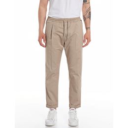 Schlupfhose Replay "Regular Fit", Herren, Gr. 29, L&auml;nge 34, grau (stone), Obermaterial: 97% Baumwolle, 3% Elasthan, regular fit lang, Hosen Schlupfhose, mit elastischem Bund