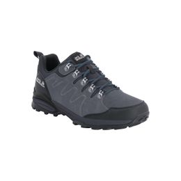 Hikingschuh Jack Wolfskin "REFUGIO TEXAPORE LOW M", Herren, Gr. UK 11 - EU 45,5, Normalschaft, grau (grau, schwarz), Obermaterial: Leder. Obermaterial 2: Textilmaterial. Futter: Polyester, Schuhe Hikingschuh