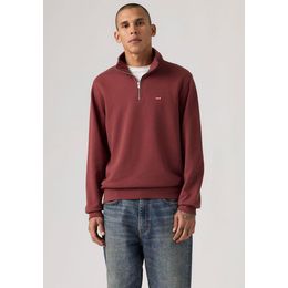 Levi's Sweatshirt LEVI'S "ORIGINAL HM 1/4 ZIP", Herren, Gr. L, oxblood, Sweatware, Obermaterial: 100% Baumwolle, bestickt, unifarben, regular fit h&uuml;ftlang, Rundhals, Flachstrickb&uuml;ndchen, Sweatshirts Sweatshirt, mit Troyer-Kragen und Logo-Stickerei
