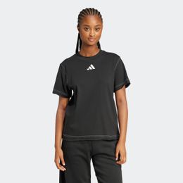 T-Shirt adidas Sportswear "W ALL SZN G TEE", Damen, Gr. XS, schwarz, Obermaterial: 100% Baumwolle, Rundhals, Shirts T-Shirt, lockere Passform, sportliches Design, aufgesticktes 3-Streifen Logo