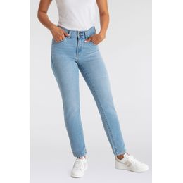 Levi's Straight-Jeans LEVI'S "TAILORED 724 STRAIGHT", Damen, Gr. 28, L&auml;nge 34, blau (tall glass of water), Denim/Jeans, Obermaterial: 80% Baumwolle, 19% Polyester, 1% Elasthan, straight fit normal, Jeans Straight-Jeans