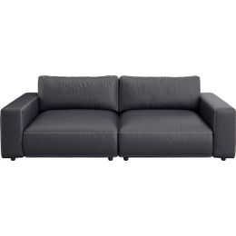Big-Sofa Musterring "LUCIA", braun (braun bax), B:252cm H:81cm T:124cm, Flachgewebe FLORIS (100% Polyester);Flachgewebe VALMONT (60% Baumwolle/ 40% Leinen);Microfaser CRONA (100% Polyester), Sofas, Big-Sofa, in vielen Qualit&auml;ten und 4 unterschiedlichen N&auml;hten, 2,5-Sitzer
