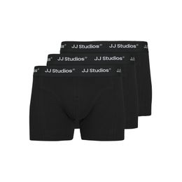 Jack & Jones Trunk JACK & JONES "JACSOHO SOLID TRUNKS 3 PACK NOOS", Herren, Gr. M, 3 Stk., schwarz pack:schwarz, schwarz, Jersey, Obermaterial: 95% Baumwolle, 5% Elasthan, unifarben, bequem, Unterhosen Trunk