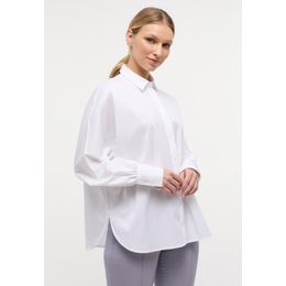 Shirtbluse Eterna "OVERSIZE FIT", Damen, Gr. 42, wei&szlig;, 79% Baumwolle, 3% Elasthan, 18% Polyamid, Blusen Shirtbluse, EASY IRON (b&uuml;gelleicht)