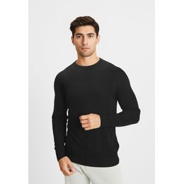 Jack & Jones Rundhalspullover JACK & JONES "EMIL KNIT", Herren, Gr. XXL, schwarz, Obermaterial: 60% Baumwolle, 20% Nylon, 20% Viskose, normal, Rundhals, Pullover Rundhalspullover
