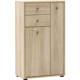 Highboard Schildmeyer "Flora, Breite 60,2 cm", wei&szlig; eiche, B:60,2cm H:104,4cm T:33,05cm, FSC-zertifizierter Holzwerkstoff, Sideboards, Highboard, Made in Germany