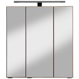 Spiegelschrank Welltime "Trento, verschiedene Ausf&uuml;hrungen und Farben", braun (wotaneiche), B:60cm H:64cm T:20cm, Schr&auml;nke, Spiegelschrank, Breite 60 cm, mit 3D-Effekt, Spiegelt&uuml;ren, Inklusive LED-Beleuchtung